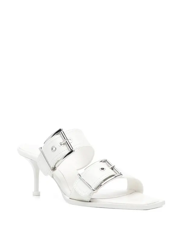 Alexander McQueen Buckled Leather Sandals - White
