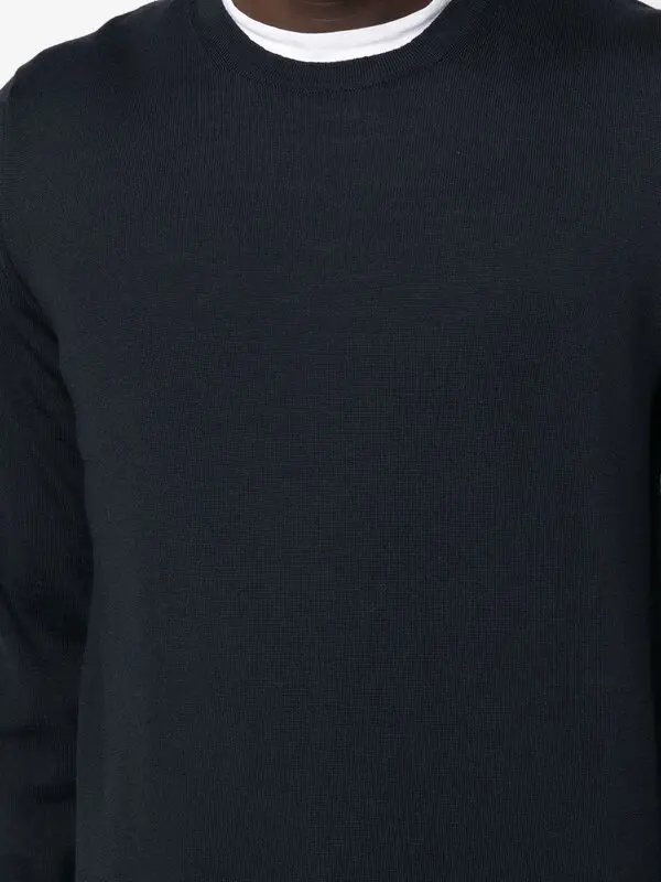 BOSS Virgin Wool Crew-neck Jumper - Blue