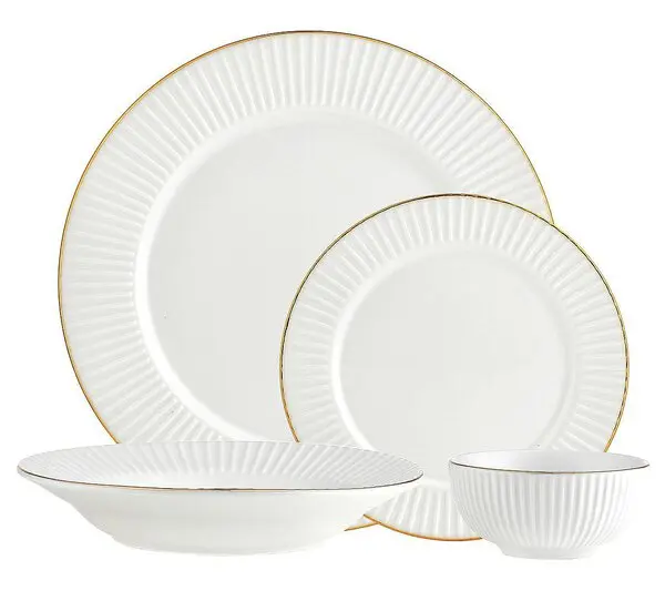 GODINGER Inventure Gold 16 Piece Dinnerware Set - One-color