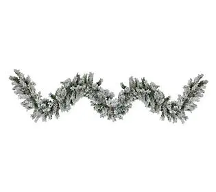 NORTHLIGHT 9' X 10' Flocked Pine Garland With P Inecones - One-color