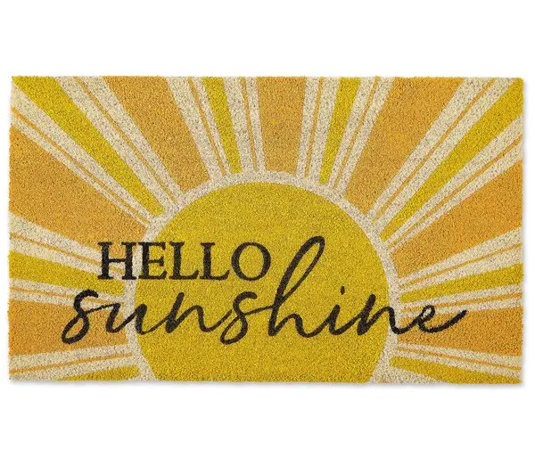 DESIGN IMPORTS Yellow Hello Sunshine 18x30 Door Mat - One-color