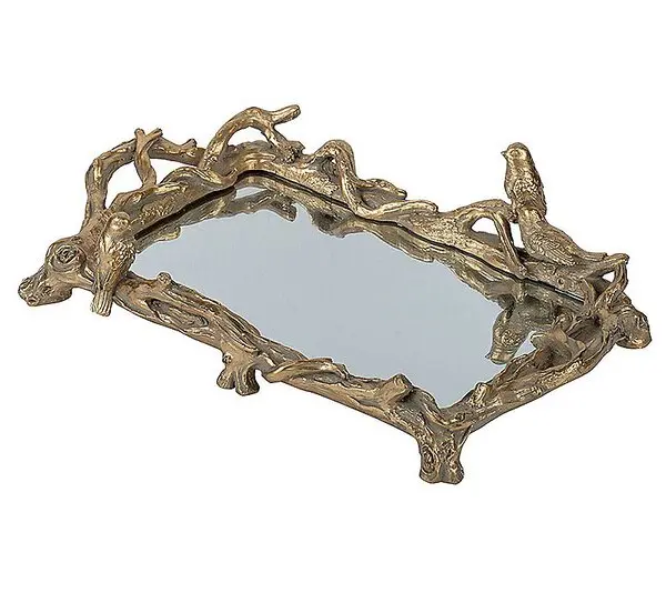 R. NEST Birds On A Branch Mirrored Decorative T Ray - One-color