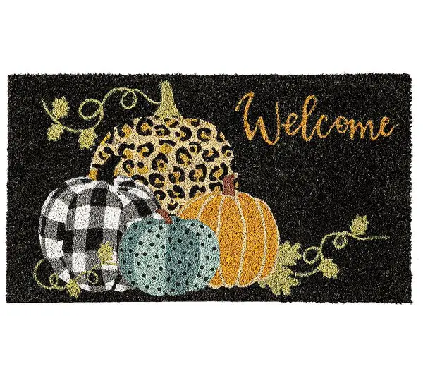 EVERGREEN Mixed Print Pumpkins 28' X 16' Coir - One-color