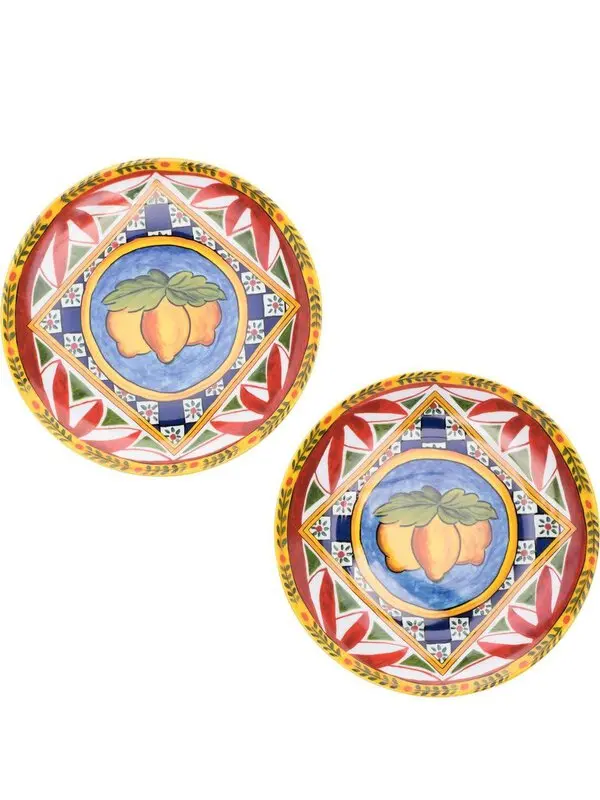 Dolce & Gabbana Graphic-print Dinner Plates - Red
