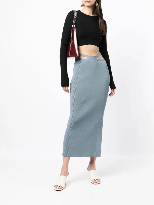 Simkhai Ribbed Midi Skirt