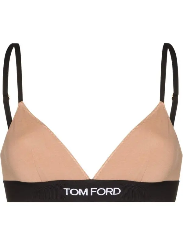 TOM FORD Logo-underband Triangle Bra - Pink