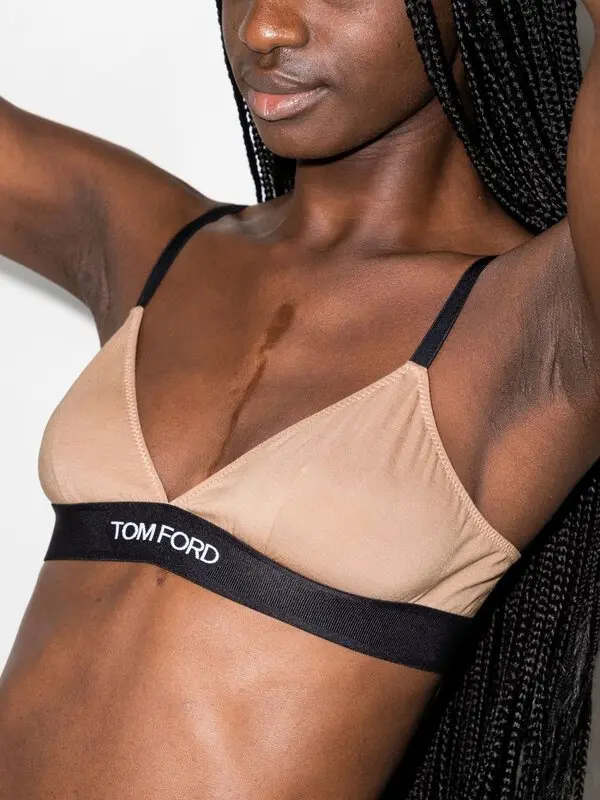 TOM FORD Logo-underband Triangle Bra - Pink