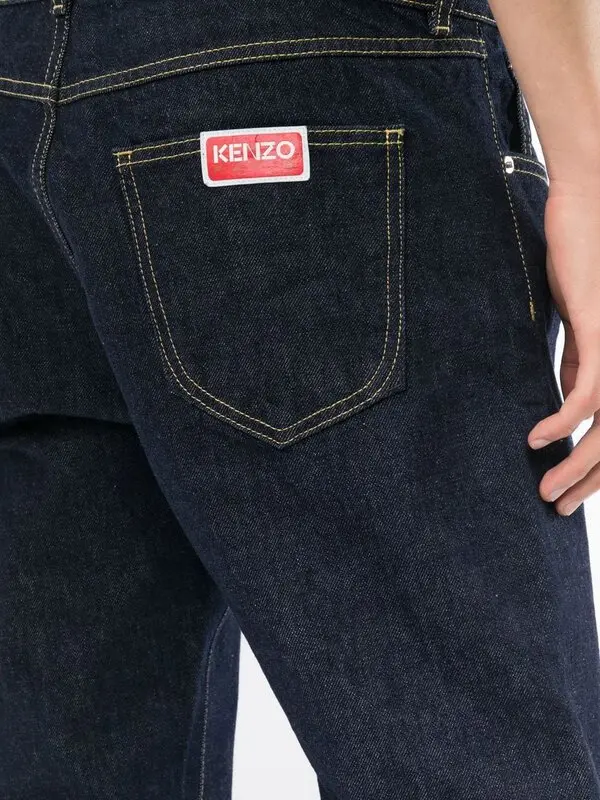 Kenzo Rear-logo Slim-fit Jeans - Blue