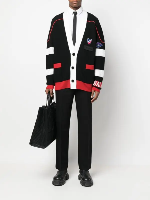Balmain Logo-patch V-neck Cardigan