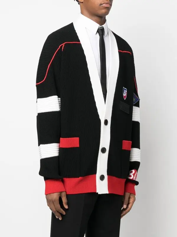 Balmain Logo-patch V-neck Cardigan