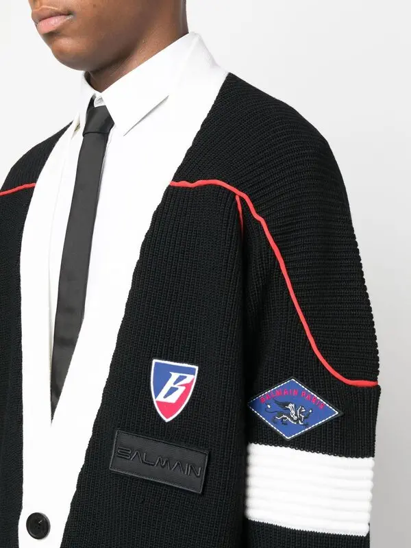 Balmain Logo-patch V-neck Cardigan