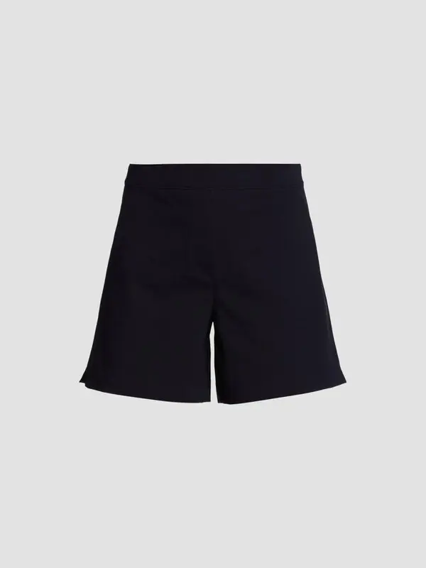 Spanx Polished Stretch-cotton Shorts - Navy