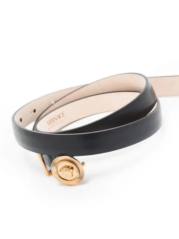 Versace Medusa Biggie Leather Belt - Black