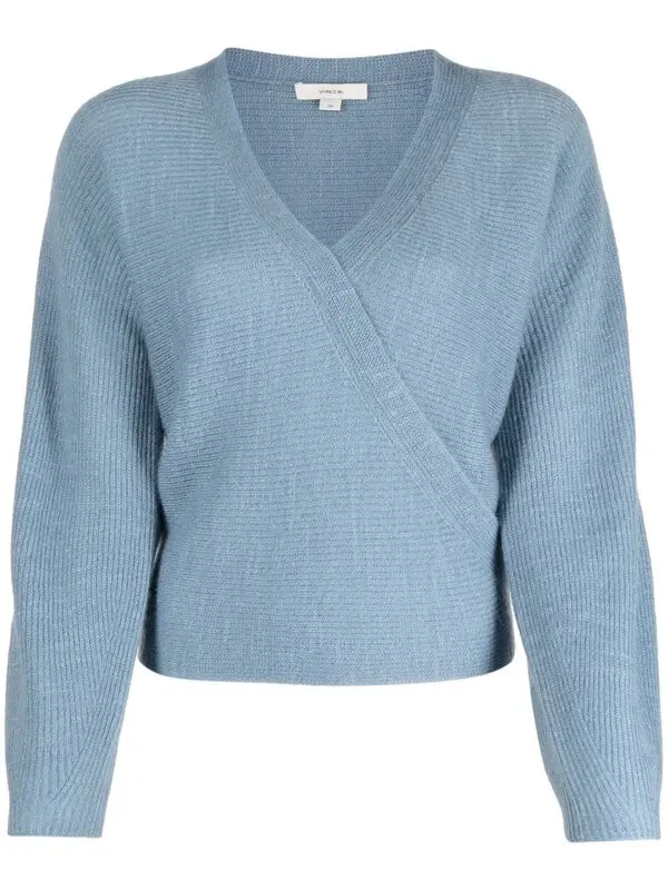 Vince Long-sleeve Wrap Jumper - Blue