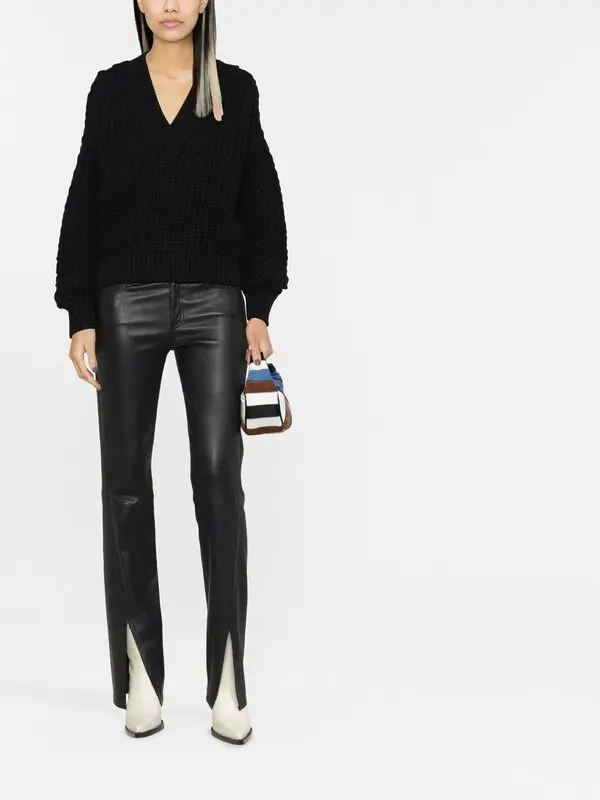 IRO PARIS Chunky-knit V-neck Jumper - Black