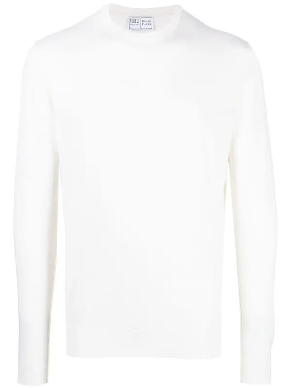 Fedeli Crew-neck Cashmere Cardigan - White