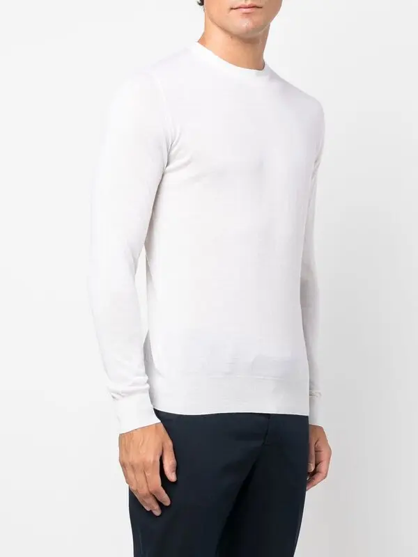 Fedeli Crew-neck Cashmere Cardigan - White