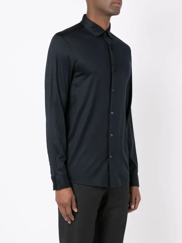 Emporio Armani Long-sleeve Poplin Shirt - Blue