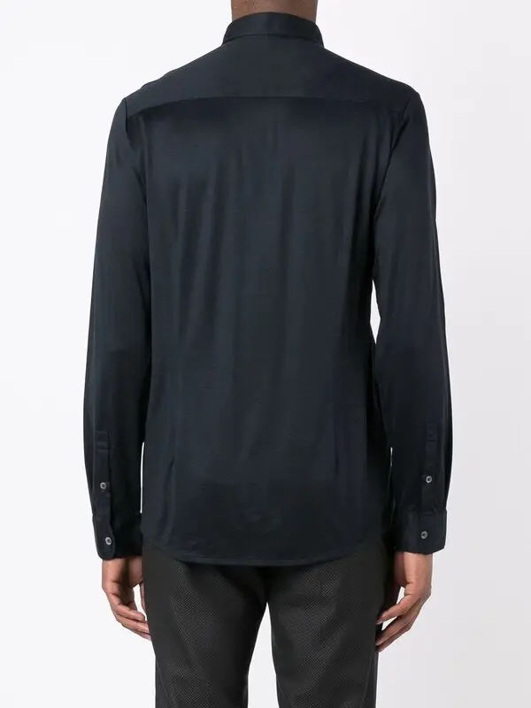 Emporio Armani Long-sleeve Poplin Shirt - Blue