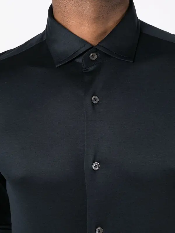 Emporio Armani Long-sleeve Poplin Shirt - Blue