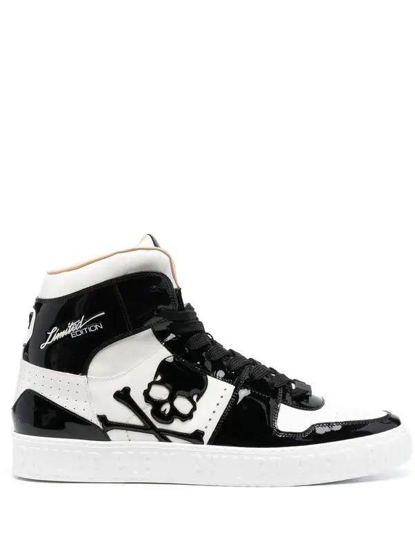 Philipp Plein Skull-print High-top Sneakers - White