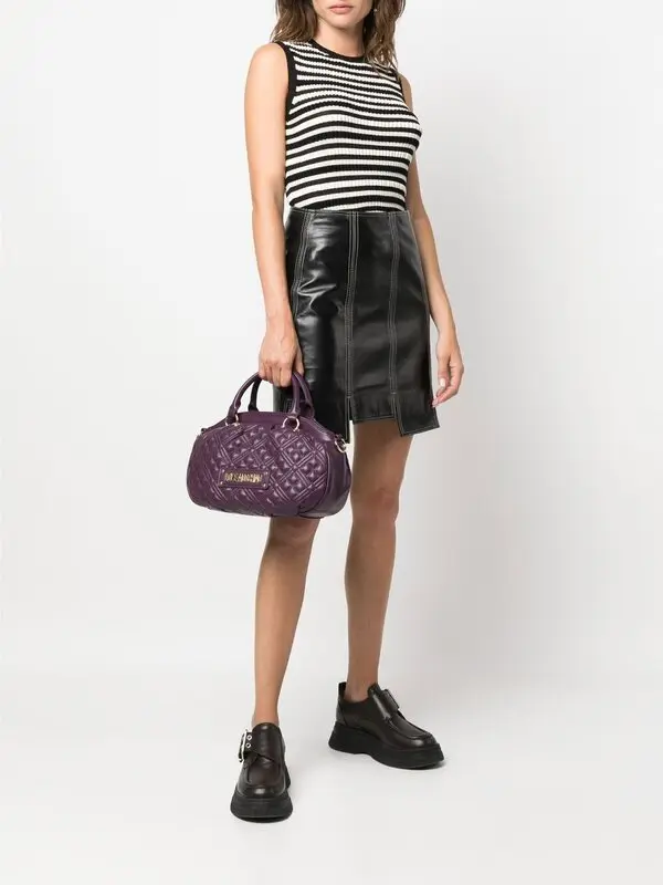 Moschino Quilted Logo-lettering Bag
