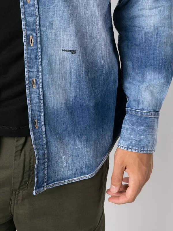 Dsquared2 Tie-dye Denim Shirt