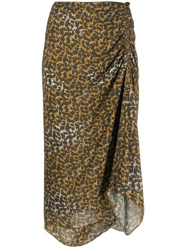 MARANT ETOILE Azaria Floral-print Skirt - Green