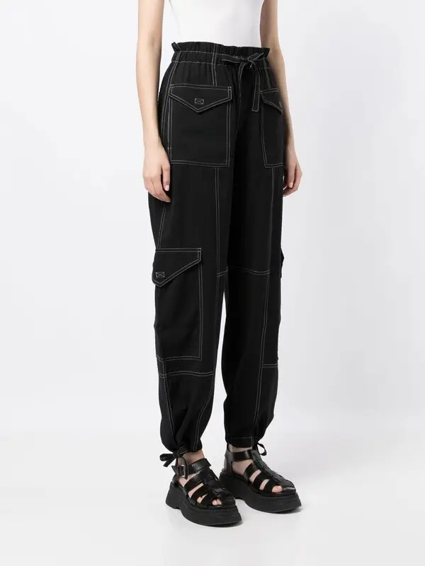 GANNI Slub Tapered Cargo Pants