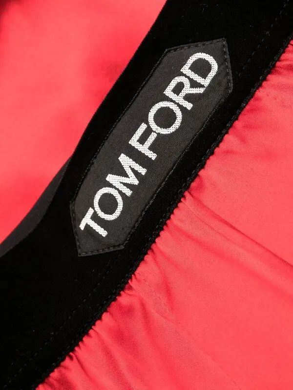 TOM FORD Logo-waist Satin Boxers - Red