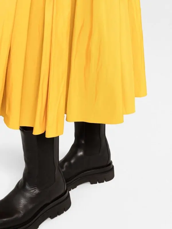 Alexander McQueen Ruffle-trim Pleated Midi Dress