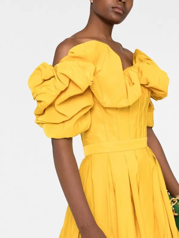 Alexander McQueen Ruffle-trim Pleated Midi Dress