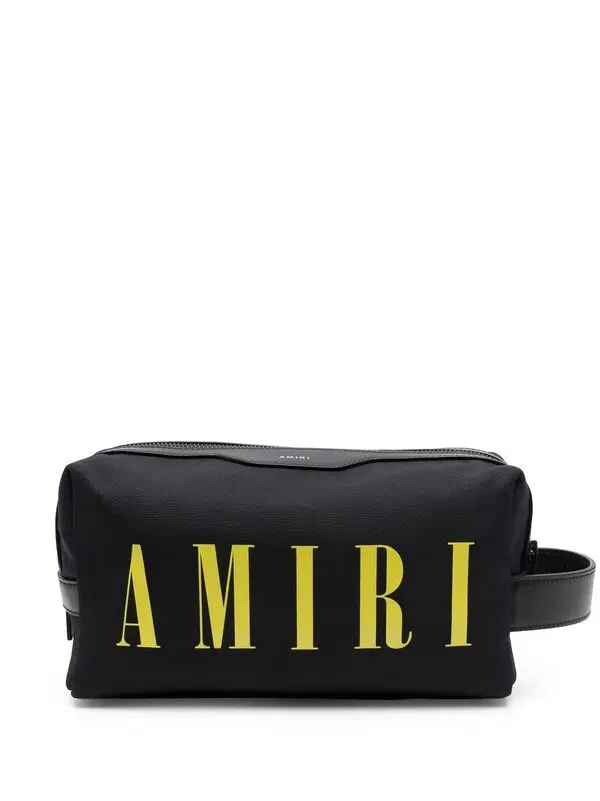 Amiri Leather-trim Wash Bag - Black