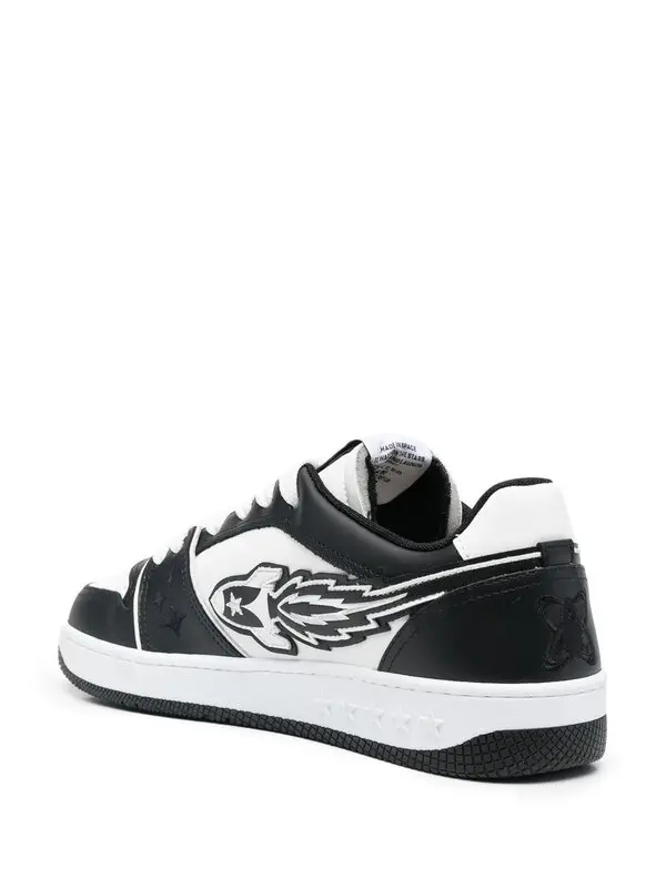 ENTERPRISE JAPAN Logo-detail Leather Sneakers - Black