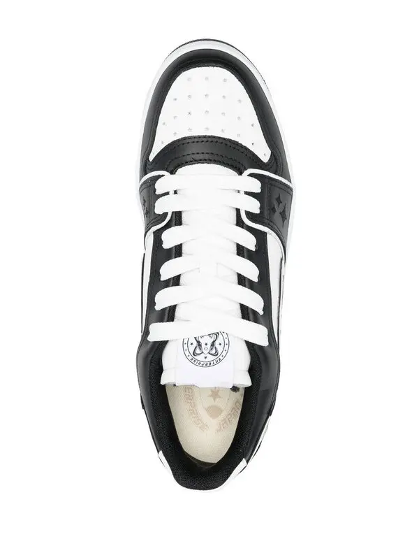 ENTERPRISE JAPAN Logo-detail Leather Sneakers - Black