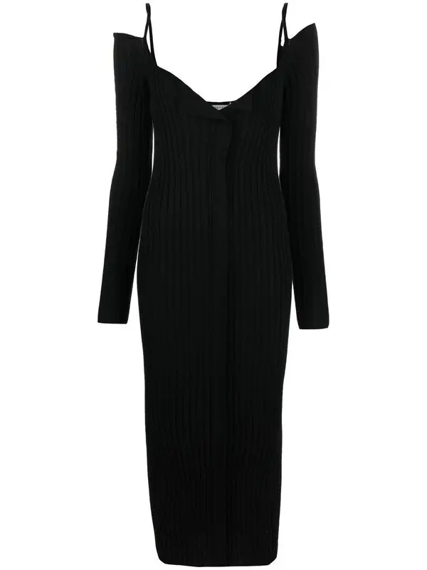 Philosophy Di Lorenzo Serafini Ribbed-knit V-neck Dress