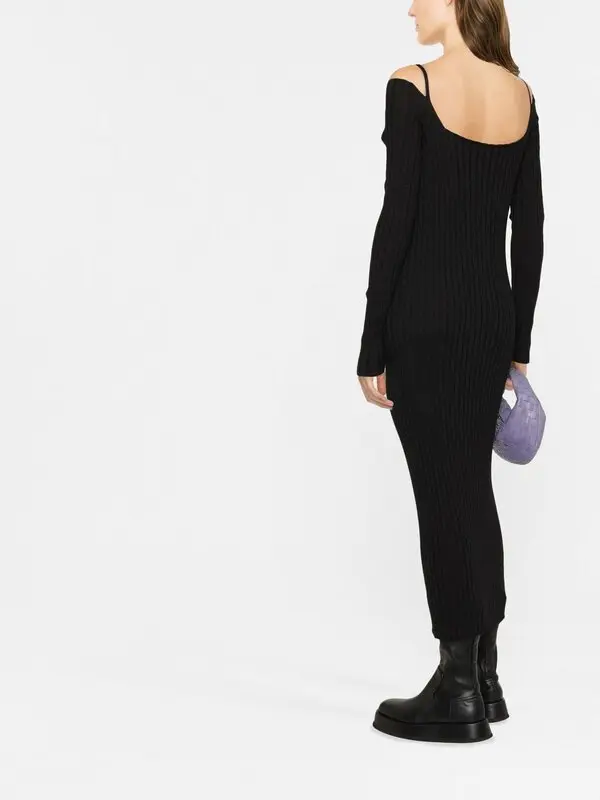 Philosophy Di Lorenzo Serafini Ribbed-knit V-neck Dress