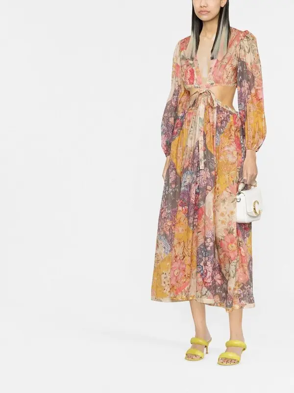 Zimmermann Pattie Floral-print V-neck Dress