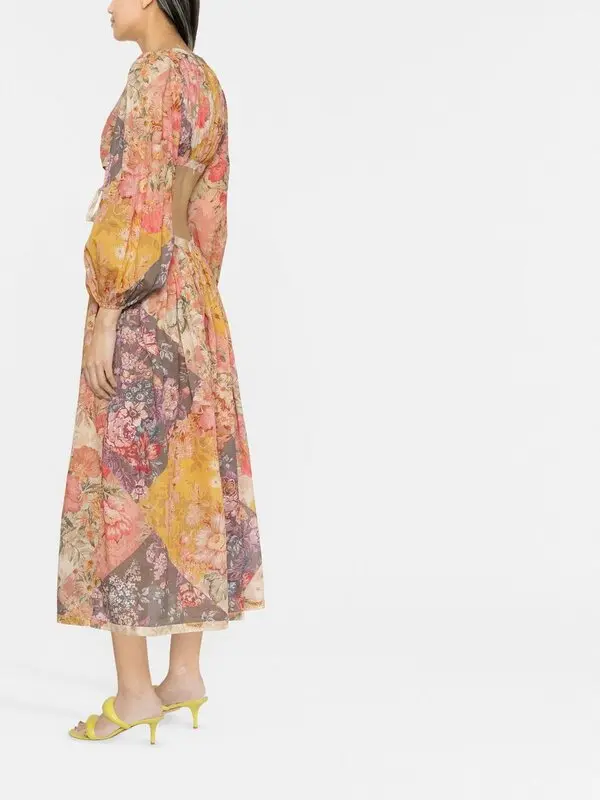 Zimmermann Pattie Floral-print V-neck Dress