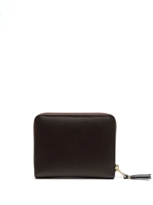 Comme Des Garçons Zip-up Leather Wallet - Brown