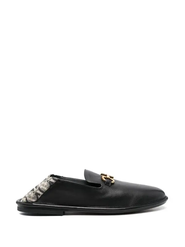 FERRAGAMO Gancini-print Panel Detail Loafers