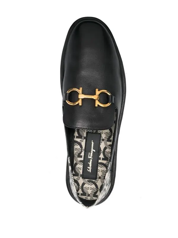FERRAGAMO Gancini-print Panel Detail Loafers