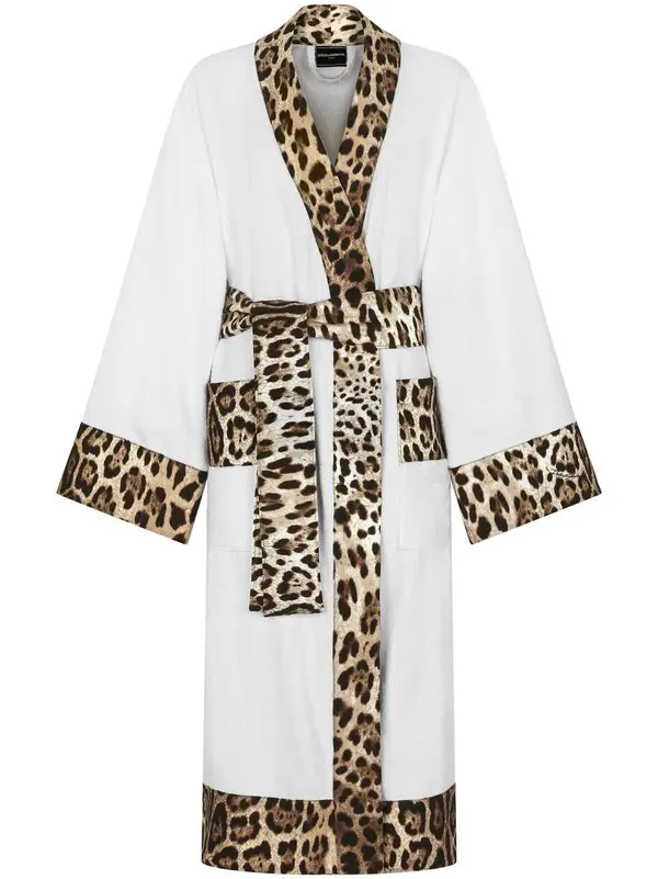 Dolce & Gabbana Cotton Terry Bath Robe - White