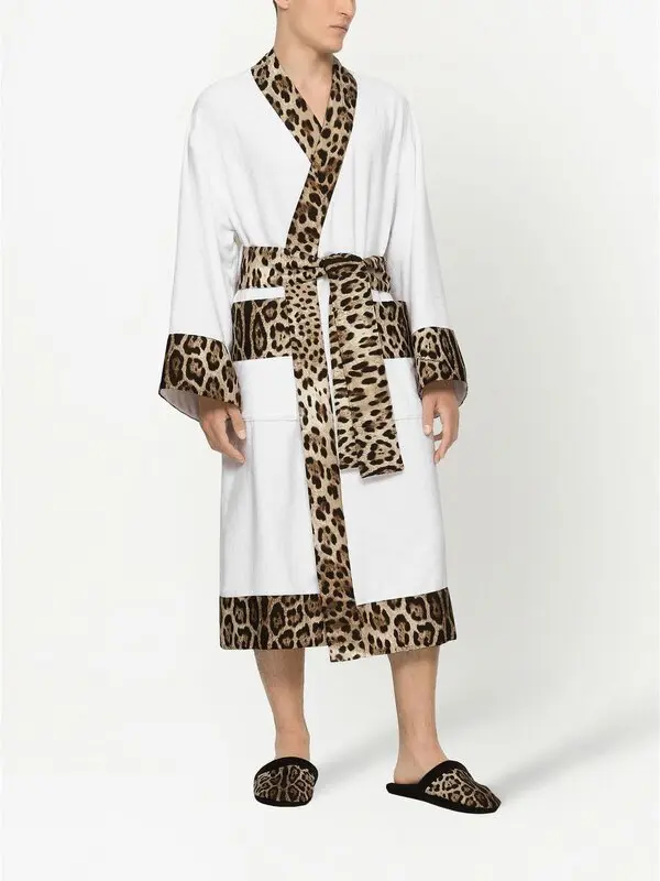 Dolce & Gabbana Cotton Terry Bath Robe - White