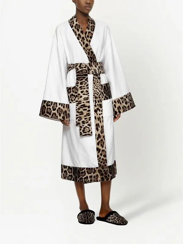 Dolce & Gabbana Cotton Terry Bath Robe - White