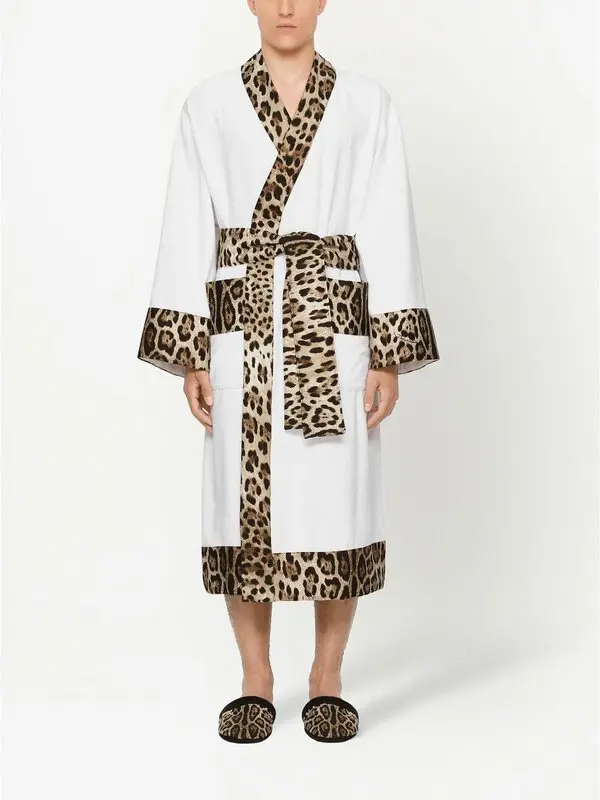 Dolce & Gabbana Cotton Terry Bath Robe - White
