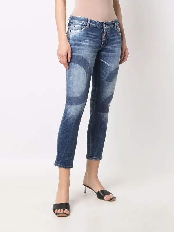 Dsquared2 Cropped Logo-wash Jeans
