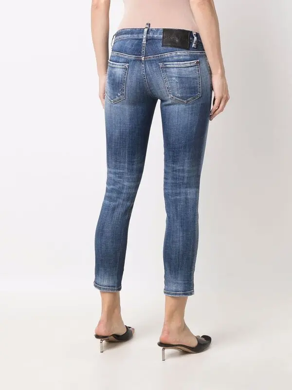 Dsquared2 Cropped Logo-wash Jeans