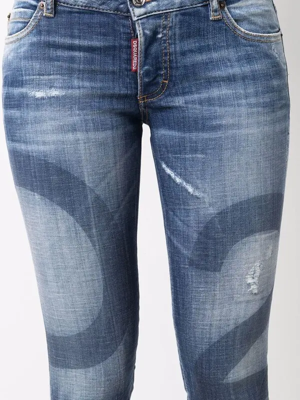 Dsquared2 Cropped Logo-wash Jeans