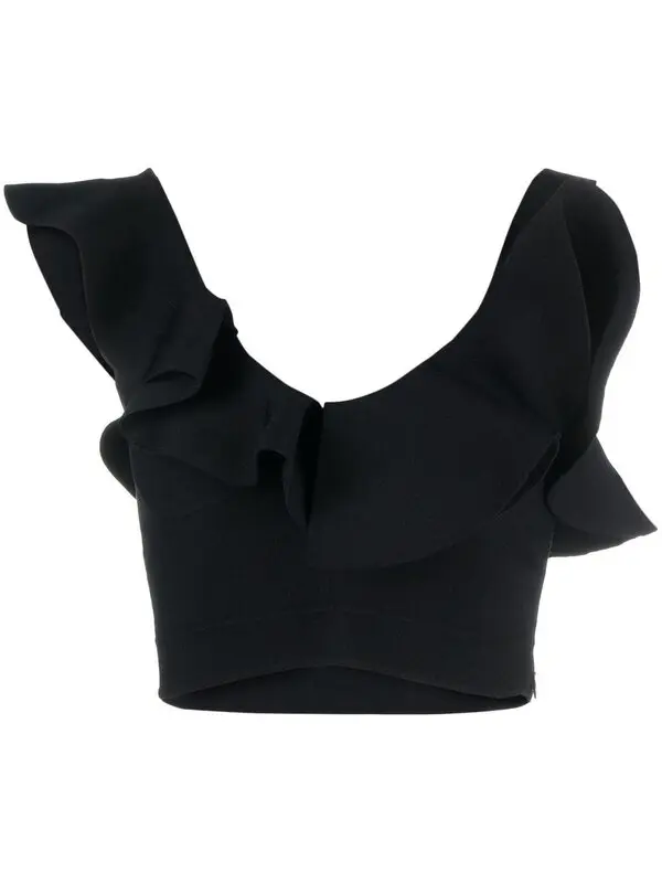 Alexander McQueen Gathered-neckline Cropped Top